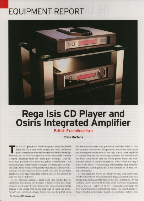 Rega Isis-Osiris Review - Living Sound + Vision