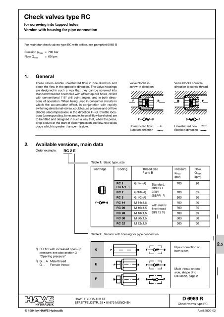 Check valves type RC