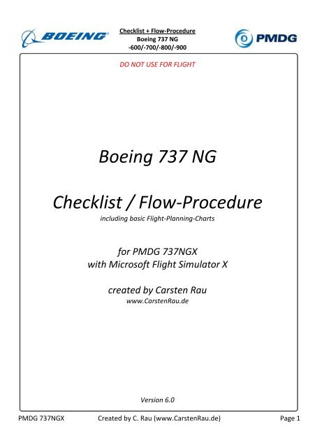Boeing 737 NG Checklist / Flow-Procedure