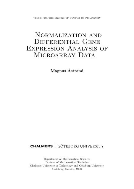 Normalization and Differential Gene Expression Analysis - Chalmers ...