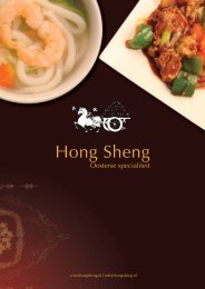 Menukaart Restaurant Hong Kong Woudenberg