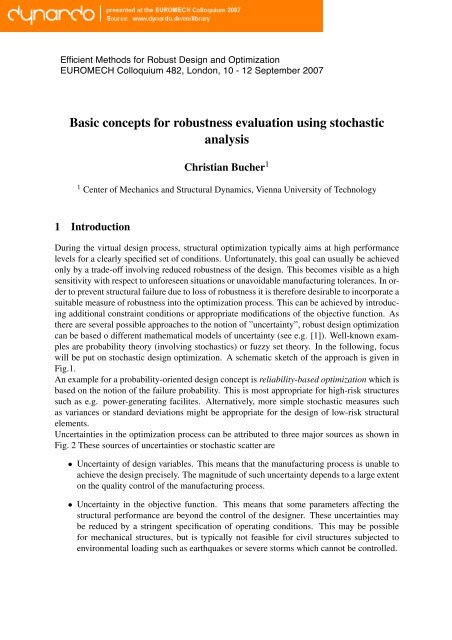 Basic Concepts For Robustness Evaluation Using Stochastic Analysis