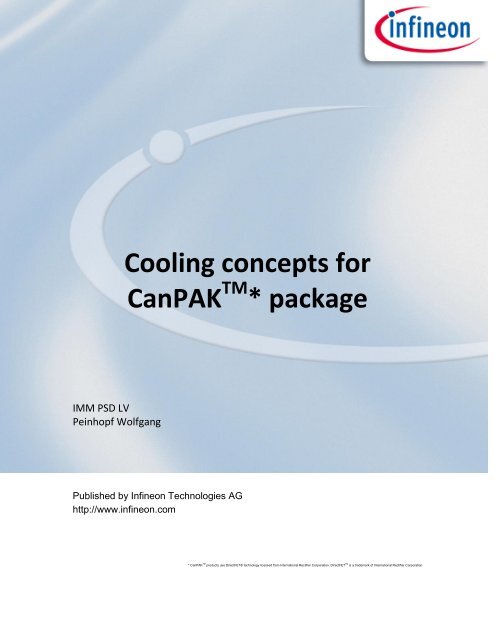Application Note Cooling concepts for CanPAK™ package - Infineon