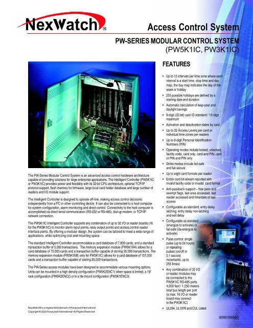 PW-Series Modular Control System - SourceSecurity.com