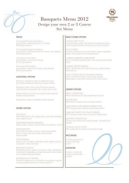 Banquet Menu Template 2012.2013 - Starwood Hotels & Resorts