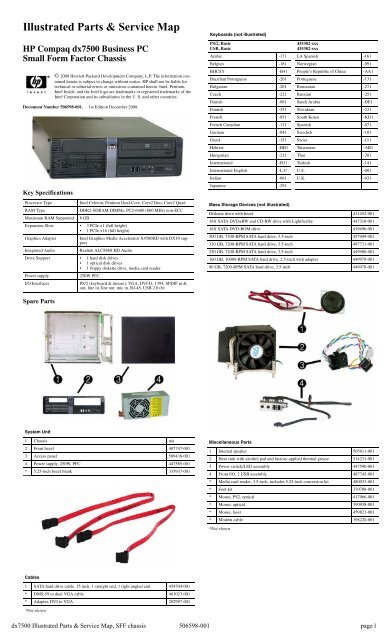 Illustrated Parts & Service Map - HP Business Support Center