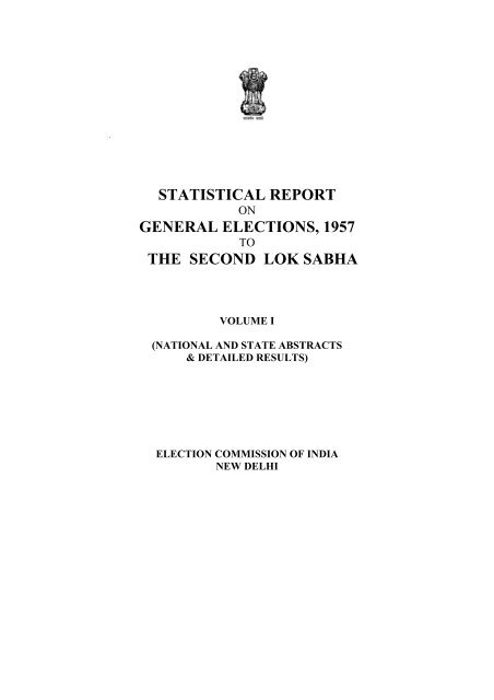 general elections, 1957 - Election Commission of India