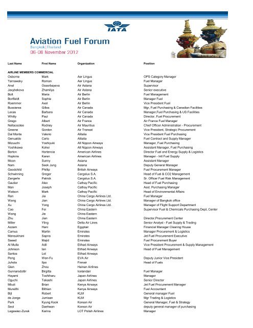 9. AFF Delegate List to post Oct 30 - IATA