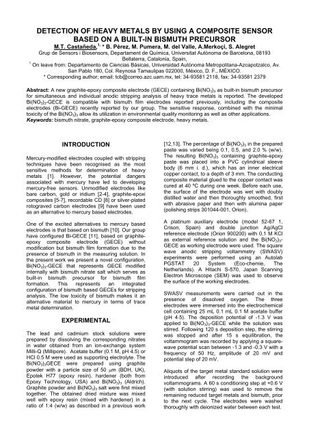 detection of heavy metals by using a composite sensor ... - Lirmm
