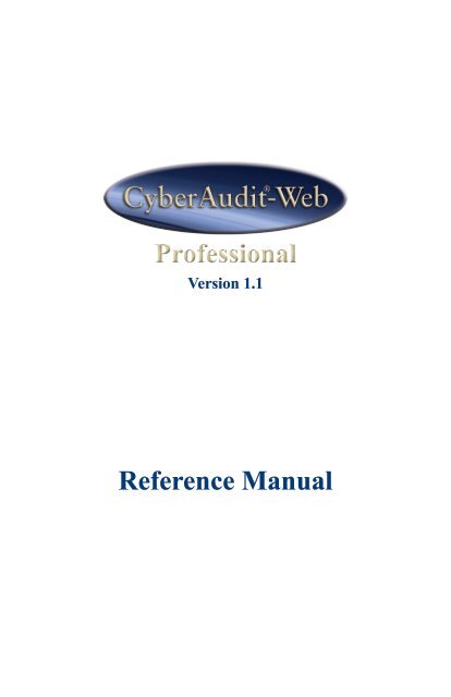 CyberAudit-Web Professional Software Manual - CyberLock