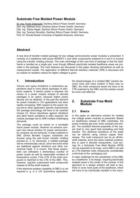 Substrate Free Molded Power Module Abstract 1 ... - Danfoss