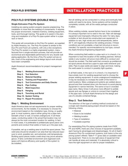 Poly-flo systems - ASAHI/America,Inc.