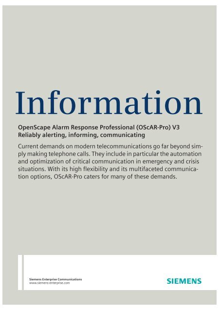OScAR-Pro - Siemens Enterprise Communications