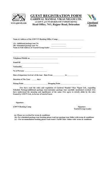 GUEST REGISTRATION FORM - GMVN