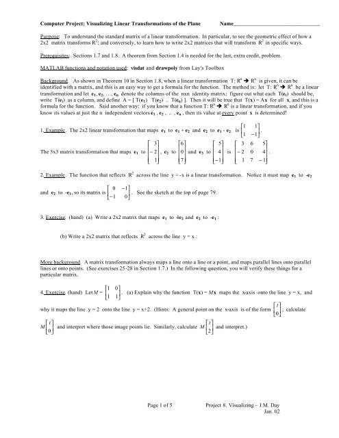 8 Visualizing Linear Transformations