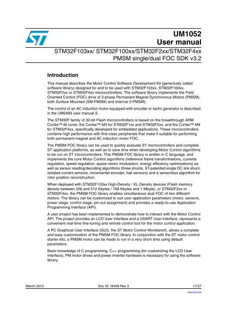 STM32F103xx/ STM32F100xx/STM32F2xx/STM32F4xx PMSM ...