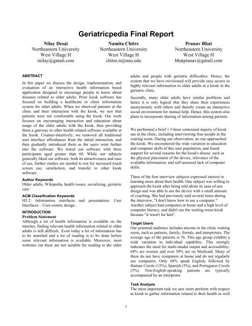 Team Project 8 - College of Computer Science - Northeastern ...