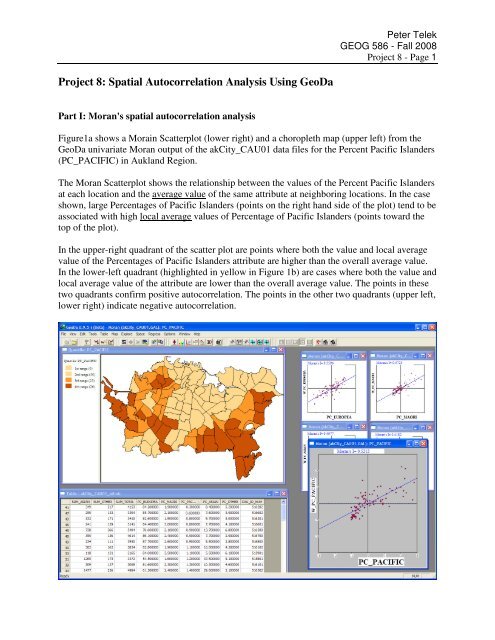 Project 8: Spatial Autocorrelation Analysis Using GeoDa