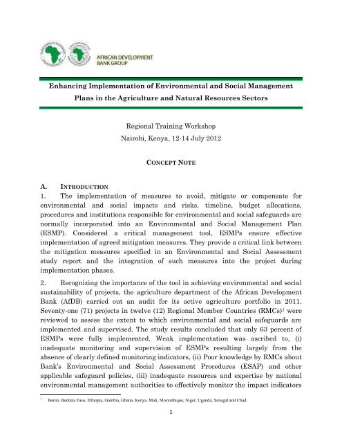 Concept Note - African Development Bank