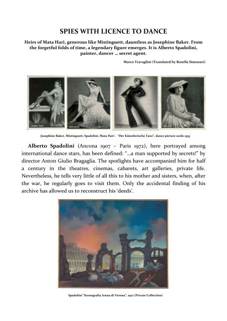 SPIES WITH LICENCE TO DANCE - Alberto Spadolini