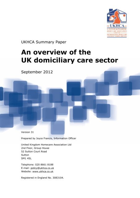 An overview of the UK domiciliary care sector - UKHCA
