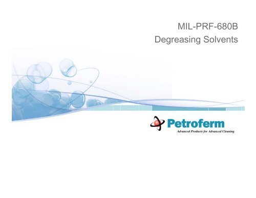 MIL-PRF-680B Degreasing Solvents - Petroferm