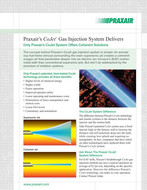 CoJet Technology for EAFs Brochure - Praxair