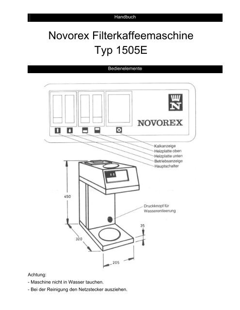 Novorex Filterkaffeemaschine Typ 1505E