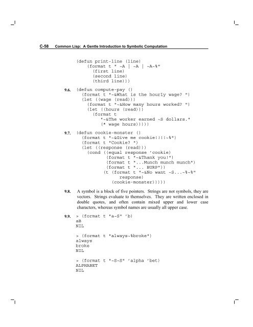 C 58 Common Lisp A