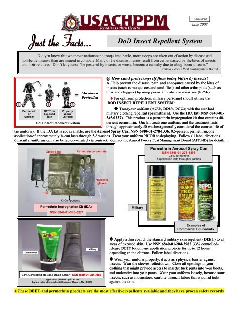 DoD Insect Repellent System - U.S. Army Public Health Command