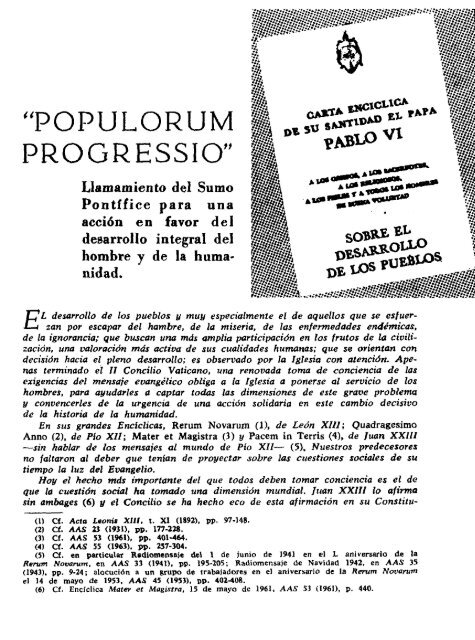 "POPULORUM PROGRESSIO"