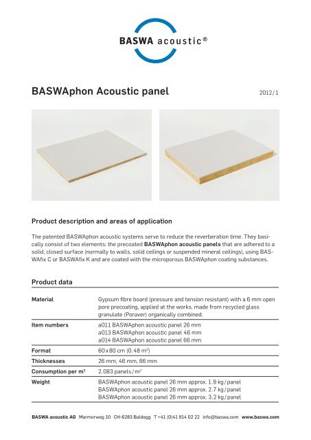 BASWAphon Acoustic panel