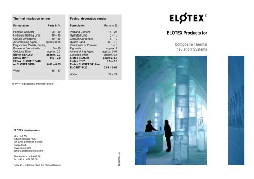 ELOTEX Products for