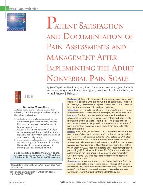 Adult Nonverbal Pain Scale