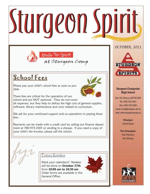 Oct 2011 Newsletter - Sturgeon Composite High School