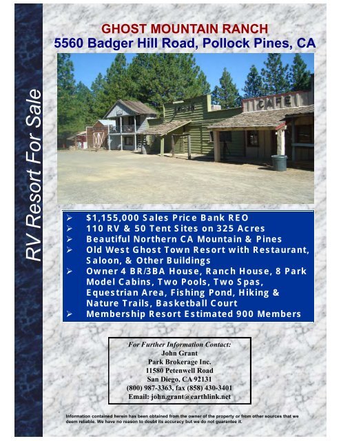 GHOST MOUNTAIN RANCH 5560 Badger Hill Road, Pollock Pines ...