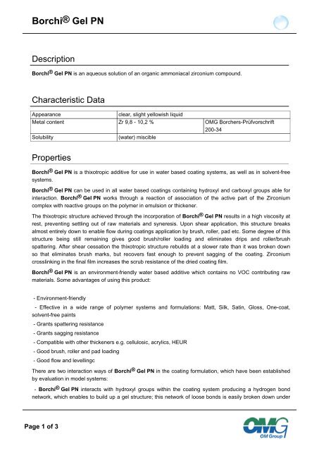 Borchi® Gel PN - Borchers GmbH