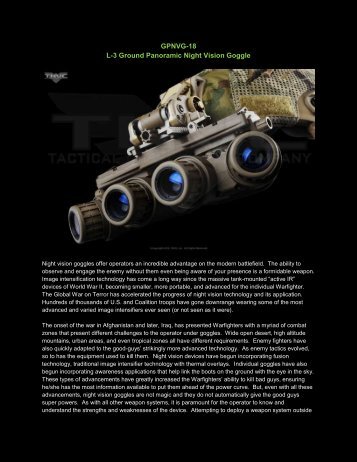 Night Vision Goggles (NVGs) and NVG Equipment with Market ...
