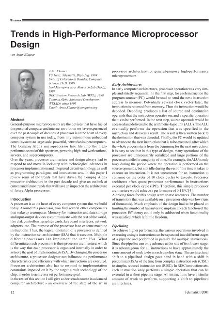 Trends in High-Performance Microprocessor Design