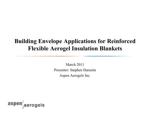 Building Envelope Applications for Reinforced Flexible ... - EERE