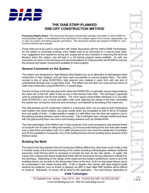 the diab strip-planked one-off construction method