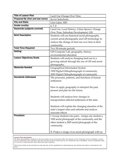 Land Use Plan Template