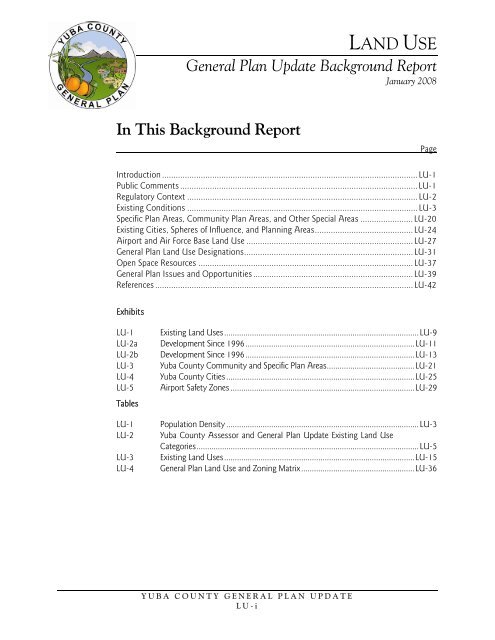 LAND USE - the Yuba County General Plan Update