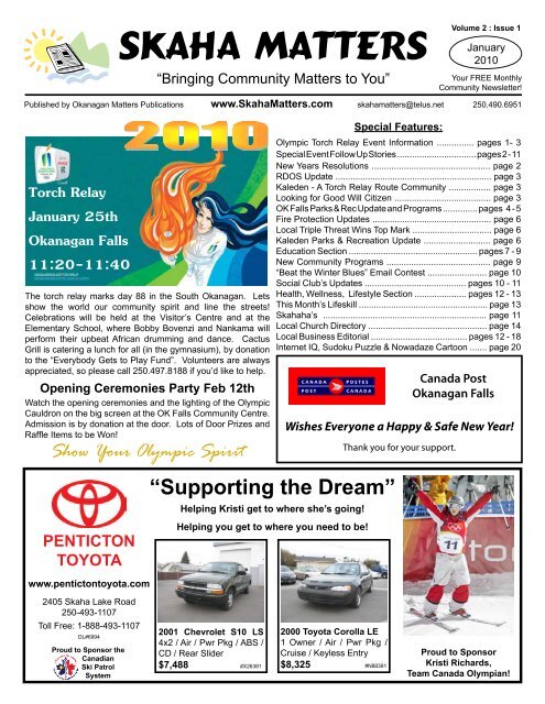 January 2010 - Volume 2 : Issue 1 - Skaha Matters