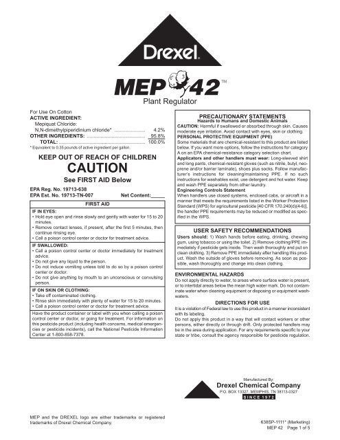 Download Product Label - Drexel Chemical Co.
