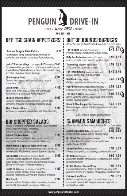 Download a printable version of this menu - Penguin Drive-In
