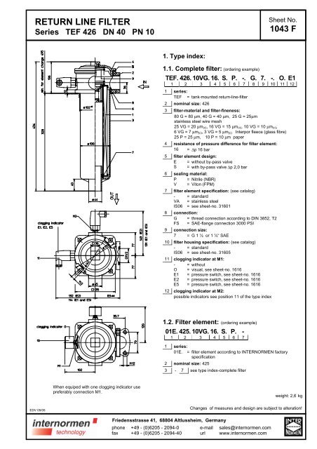 RETURN LINE FILTER