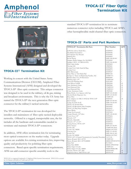 TFOCA-II Termination Kit.qxp - Acal Technology