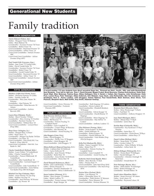Family tradition - Hope College
