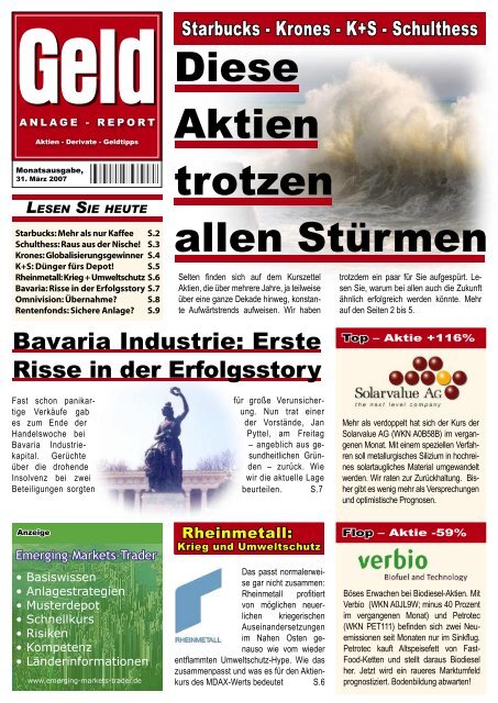 Unser Fazit - Geldanlage Report